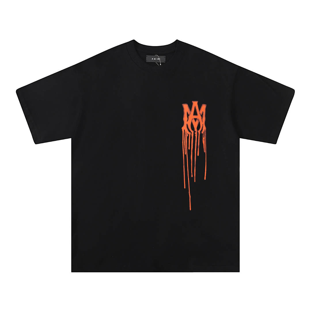 Amiri Paint Drip AM Black T-shirt - MALABLACK
