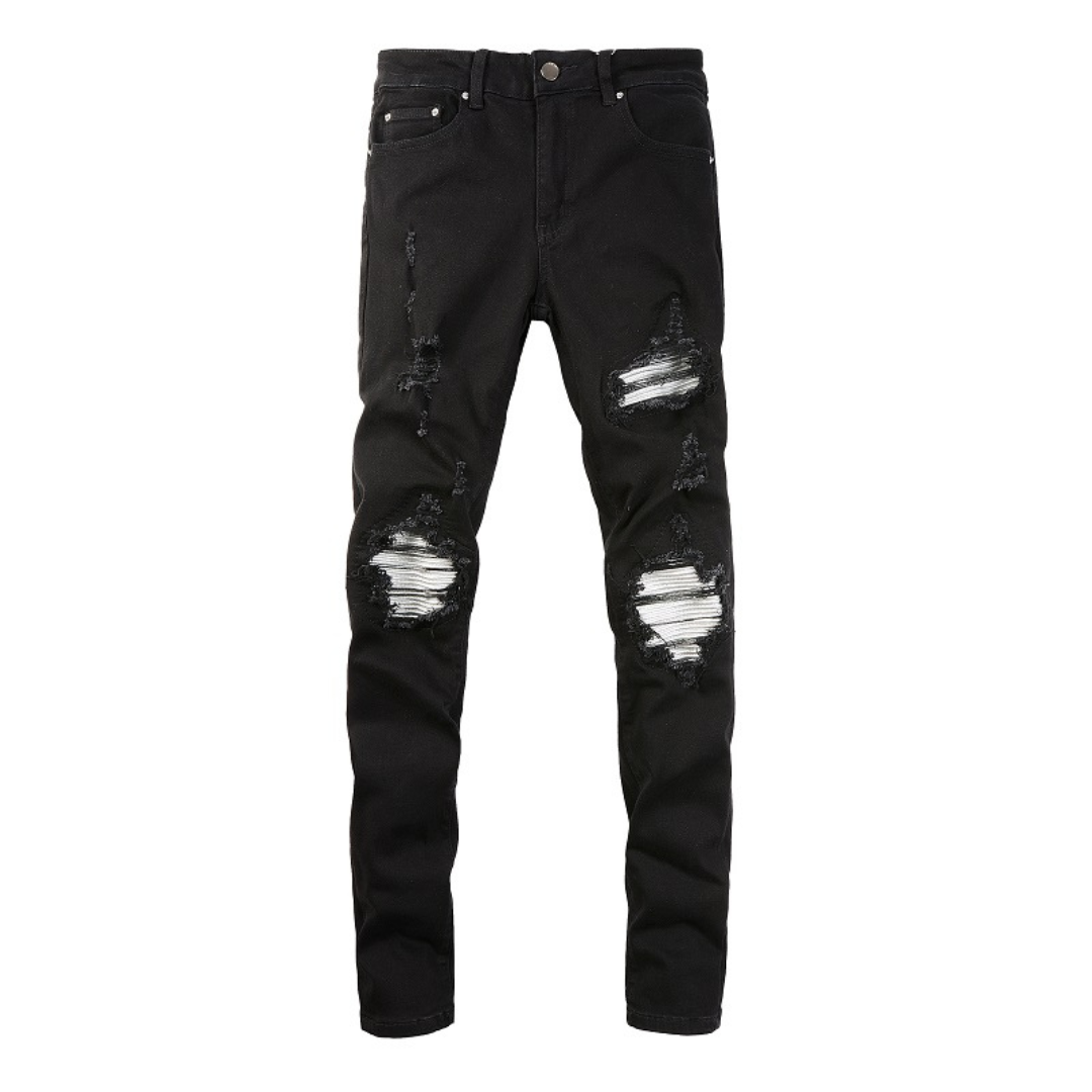 Amiri White Patch Jeans - MALABLACK