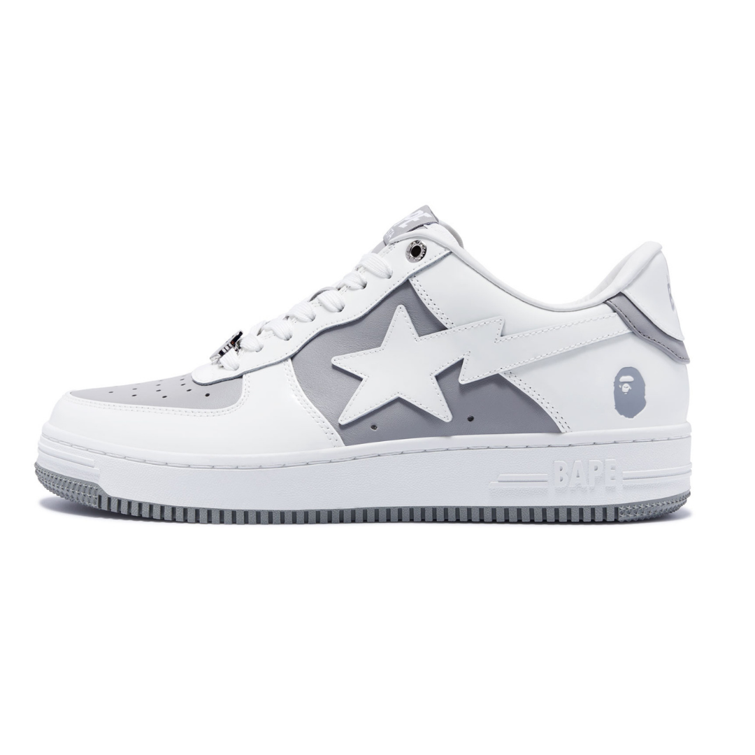 Bape Bapesta White Grey - MALABLACK