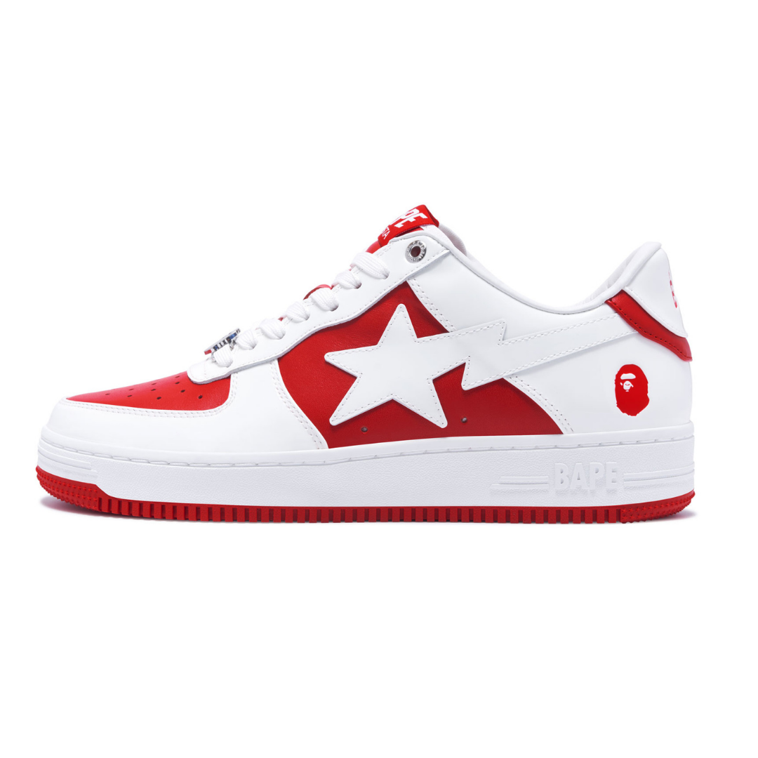 Bape Bapesta White Red - MALABLACK